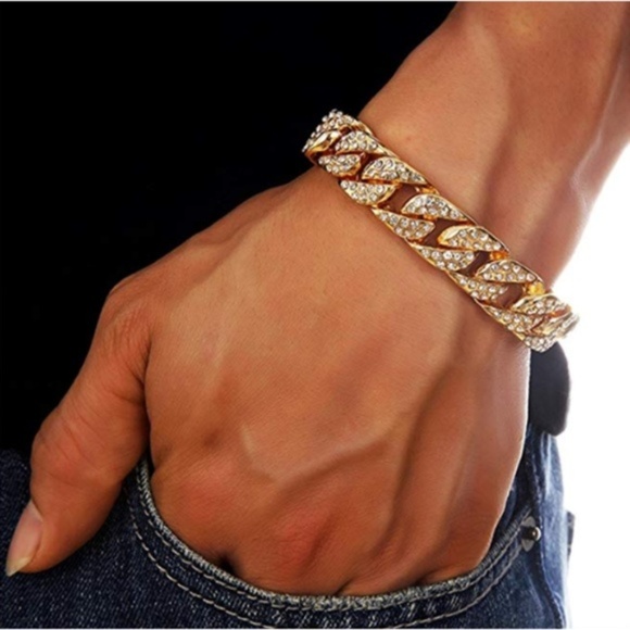 Accessories | New Mens Curb Cuban 18k Gold Wrist Chain | Poshmark